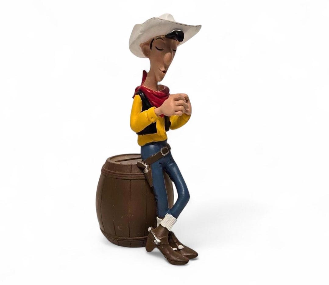 Lucky Luke Cowboy Figure Piggy / Money Bank – 19cm Tall With Original ...