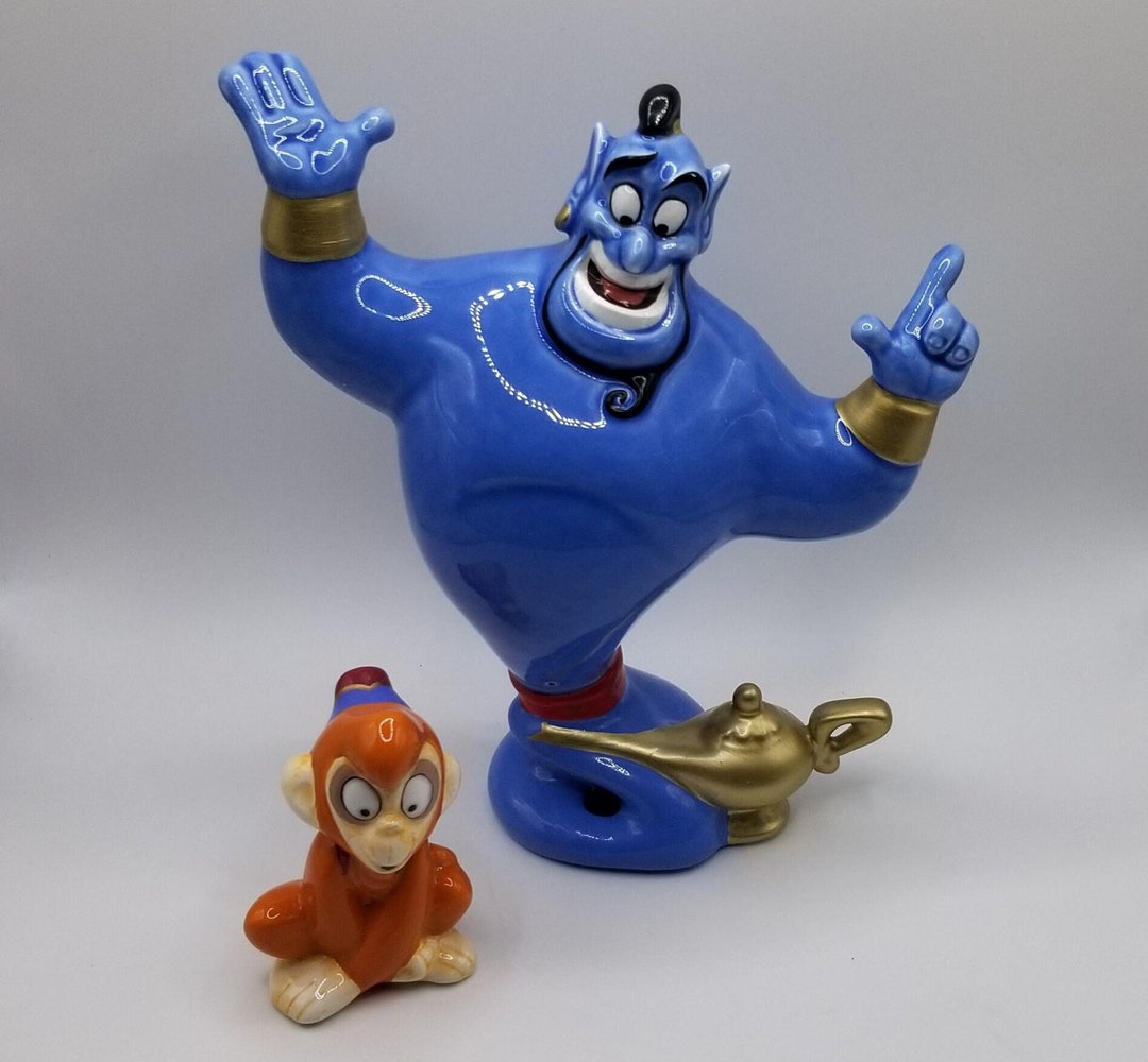 Walt Disney Aladdin Genie & Monkey Porcelain Figurines - Etsy