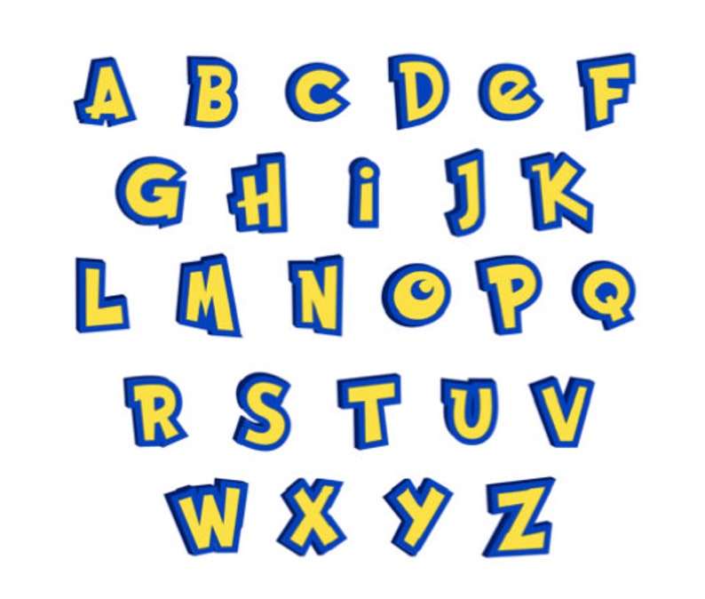 Pokemon Monogram Font SVG DXF Silhouette Cut File for Cutting Machines ...