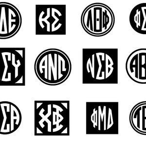 Greek Monogram Font SVG JPEG EPS Cricut, Silhouette Cut File for ...