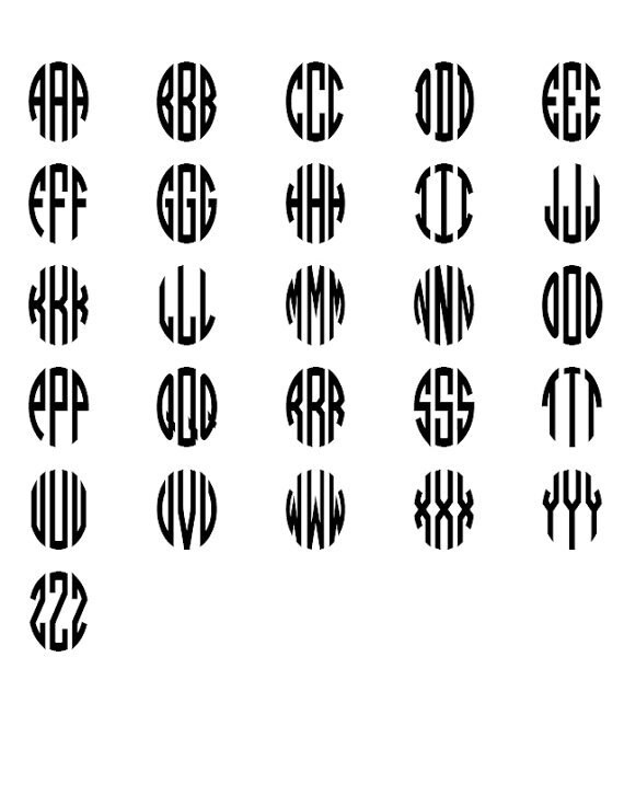 Circle Monogram Font SVG Studio 3 Silhouette Cut File for Cutting ...