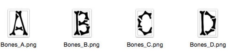 Bones Monogram Font SVG Studio 3 Silhouette Cut File for Cutting ...