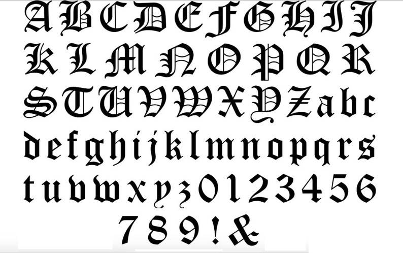 Old English Monogram Font W/ Frames SVG DXF Silhouette Cut File for ...