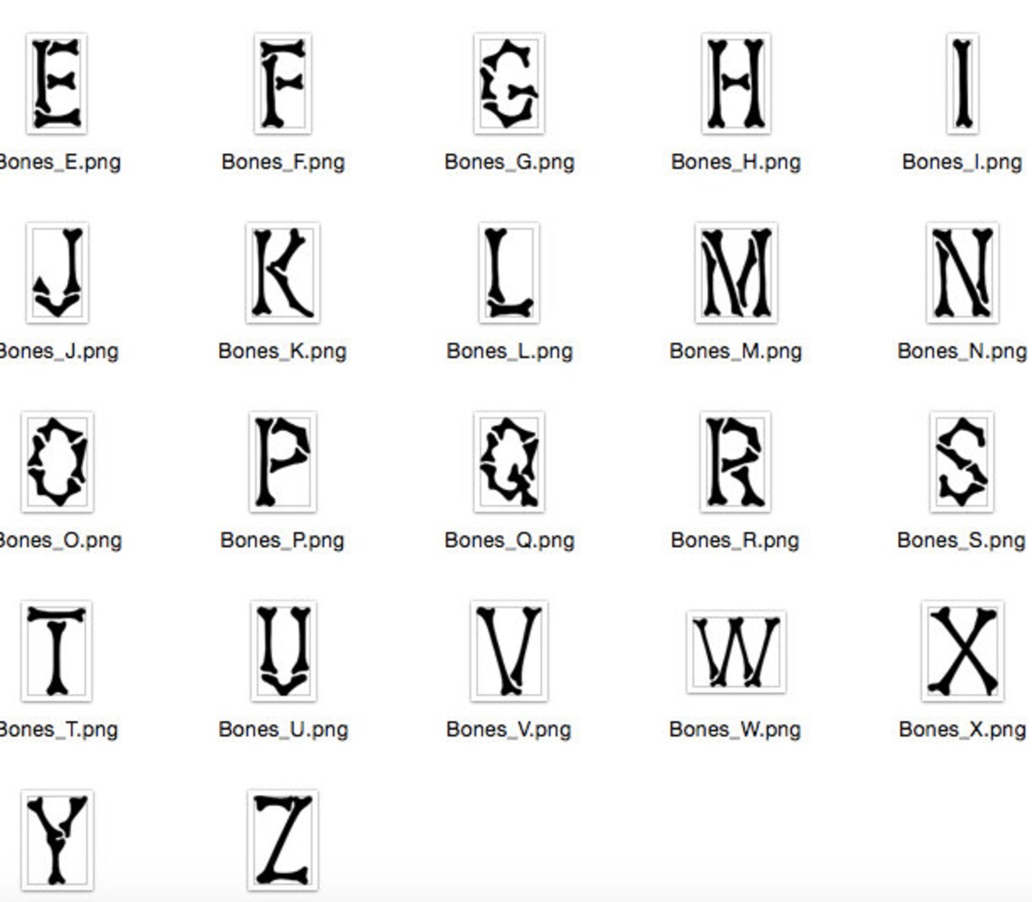 Bones Monogram Font SVG Studio 3 Silhouette Cut File for Cutting ...