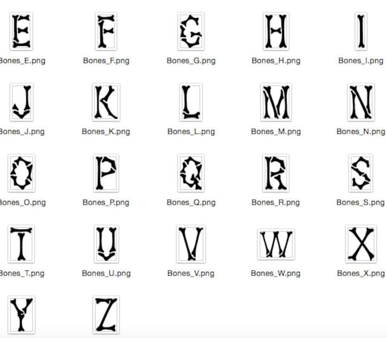 Bones Monogram Font SVG Studio 3 Silhouette Cut File for Cutting ...