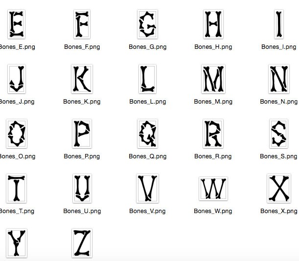 Bones Monogram Font SVG Studio 3 Silhouette Cut File for Cutting Machines - Etsy