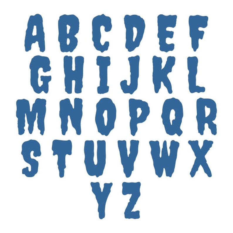 Zombie Alphabet Monogram Font SVG DXF Cricut, Silhouette Cut File for ...