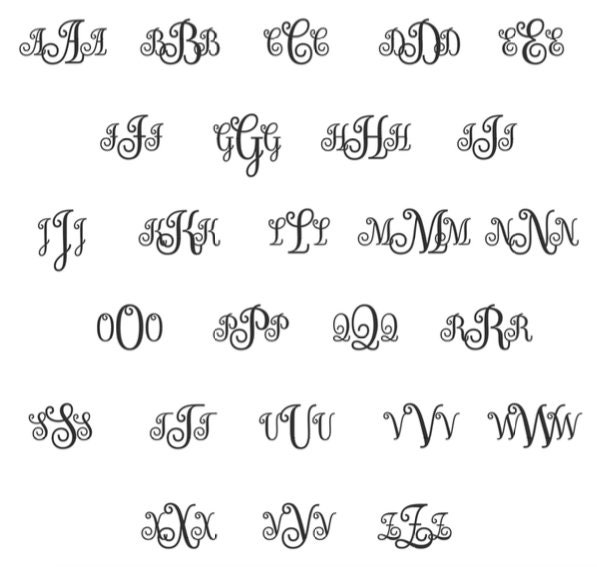 Interlock Fancy Monogram Font SVG DXF Cricut Silhouette Cut File for ...