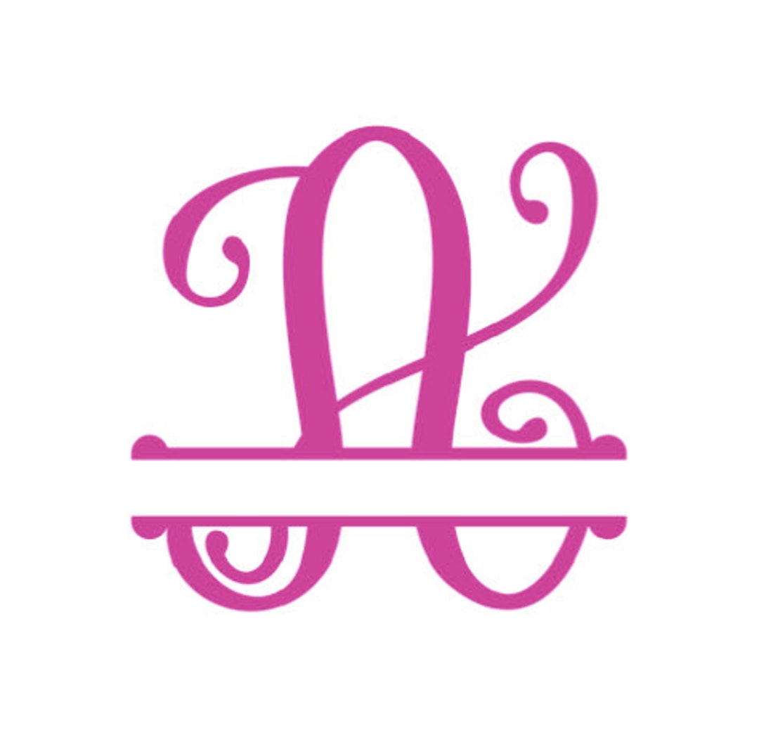 Vine Split Monogram Font SVG DXF Cricut, Silhouette Cut File for ...