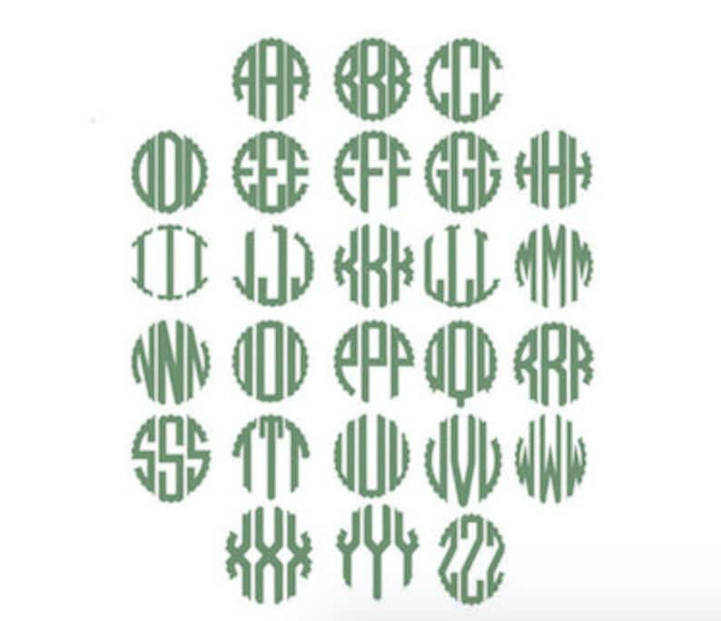 Scallop Circle Monogram Font SVG Silhouette Cut File for Cutting ...