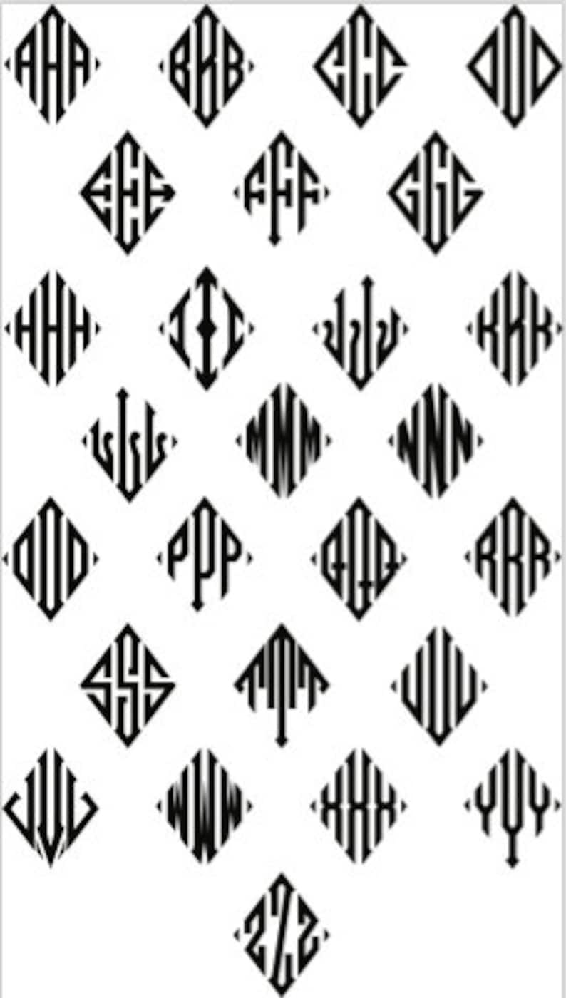 Diamond Monogram Font SVG JPEG EPS Cricut, Silhouette Cut File for ...