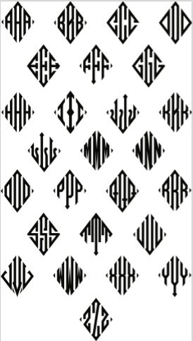 Diamond Monogram Font SVG JPEG EPS Cricut, Silhouette Cut File for ...