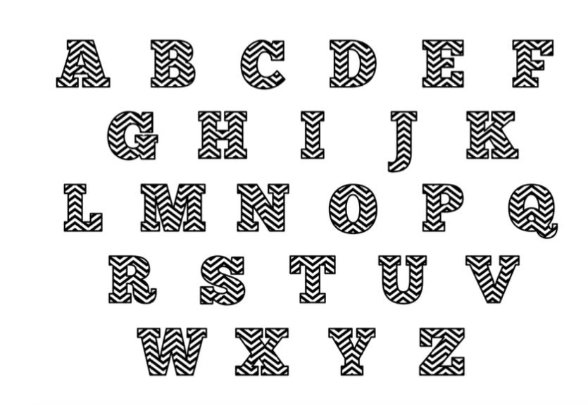 Chevron Monogram Font SVG Studio 3 Silhouette Cut File for Cutting ...