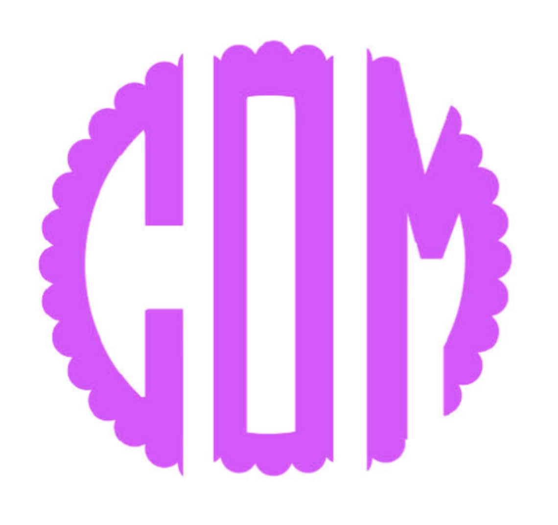 Scallop Circle Monogram Font SVG Silhouette Cut File for Cutting ...