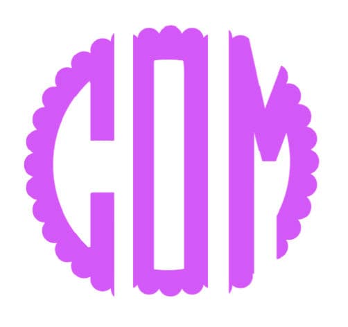 Scallop Circle Monogram Font SVG Silhouette Cut File for Cutting ...