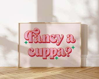 Fancy A Brew // Tea // Coffee // Prints // A4 // A5 // Home - Etsy