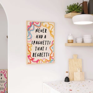 Spaghetti Regretti Print Kitchen Print Funny Kitchen Pasta - Etsy