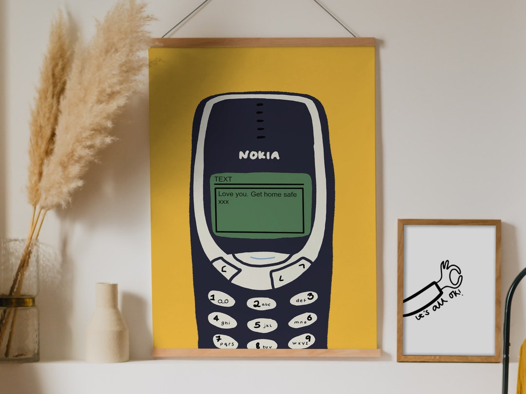 Retro Wall Art, Colourful Nokia Phone Vintage, Home Decor, Colourful ...