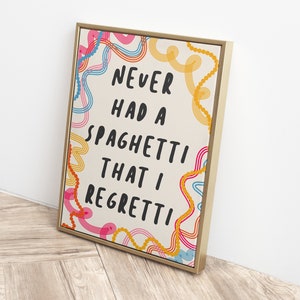 Spaghetti Regretti Print Kitchen Print Funny Kitchen Pasta - Etsy