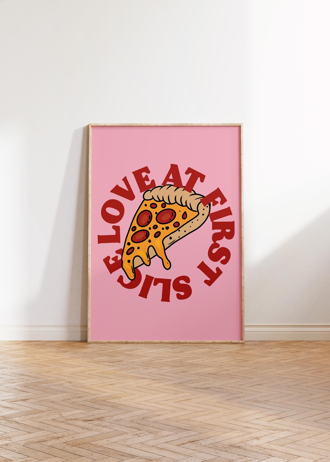 Love at First Slice Pizza Print, Kitchen Prints, Kitchen Wall Art ...