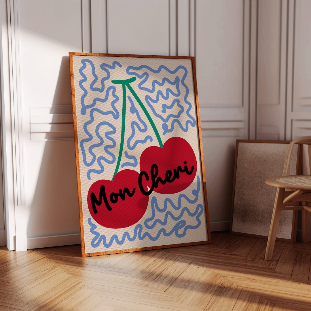 Mon Cheri Print, Retro Wall Art, Kitchen Print, Prints for Kitchen ...