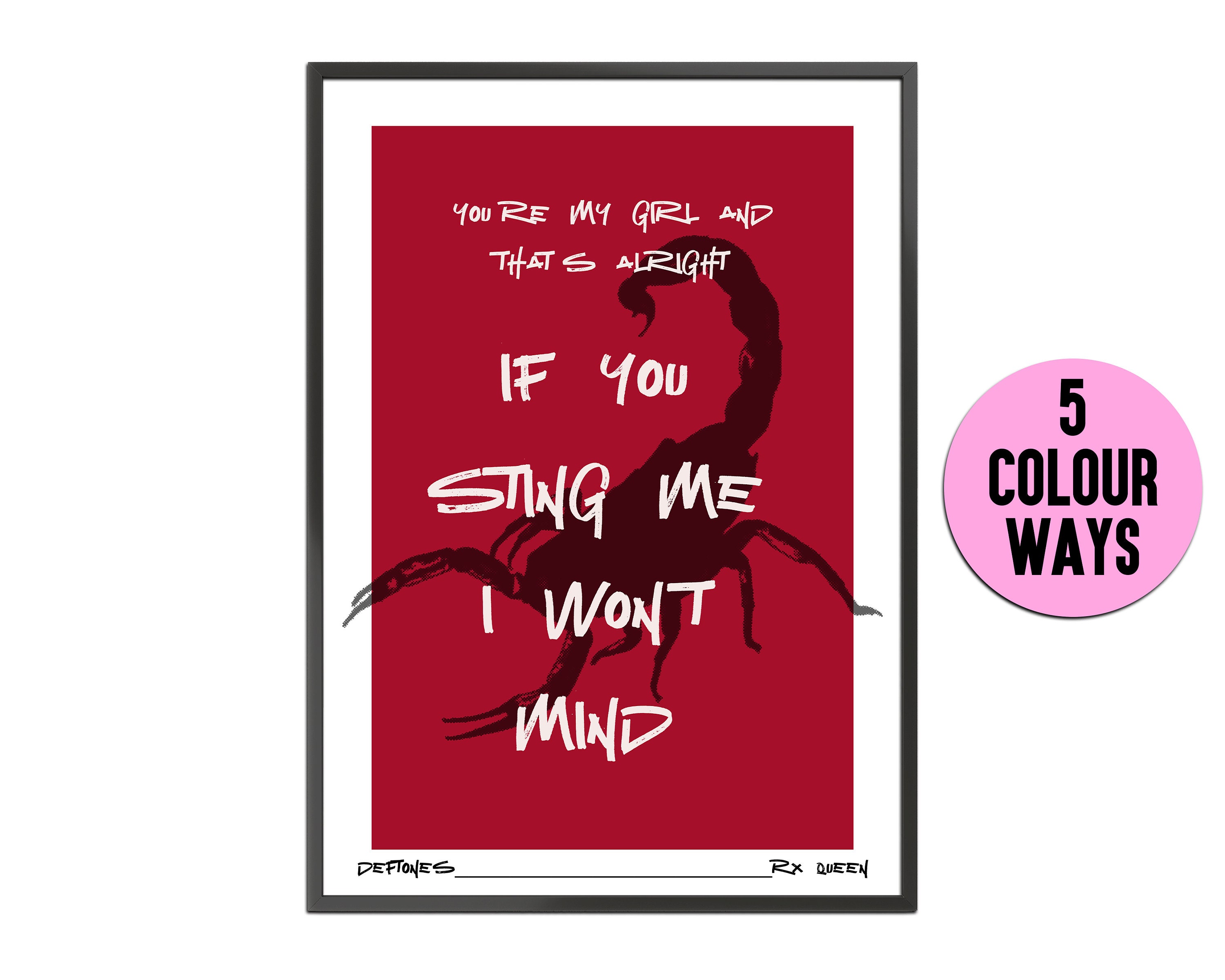 RX Queen Deftones Print Heavy Metal Wall Art White Pony Nu - Etsy UK