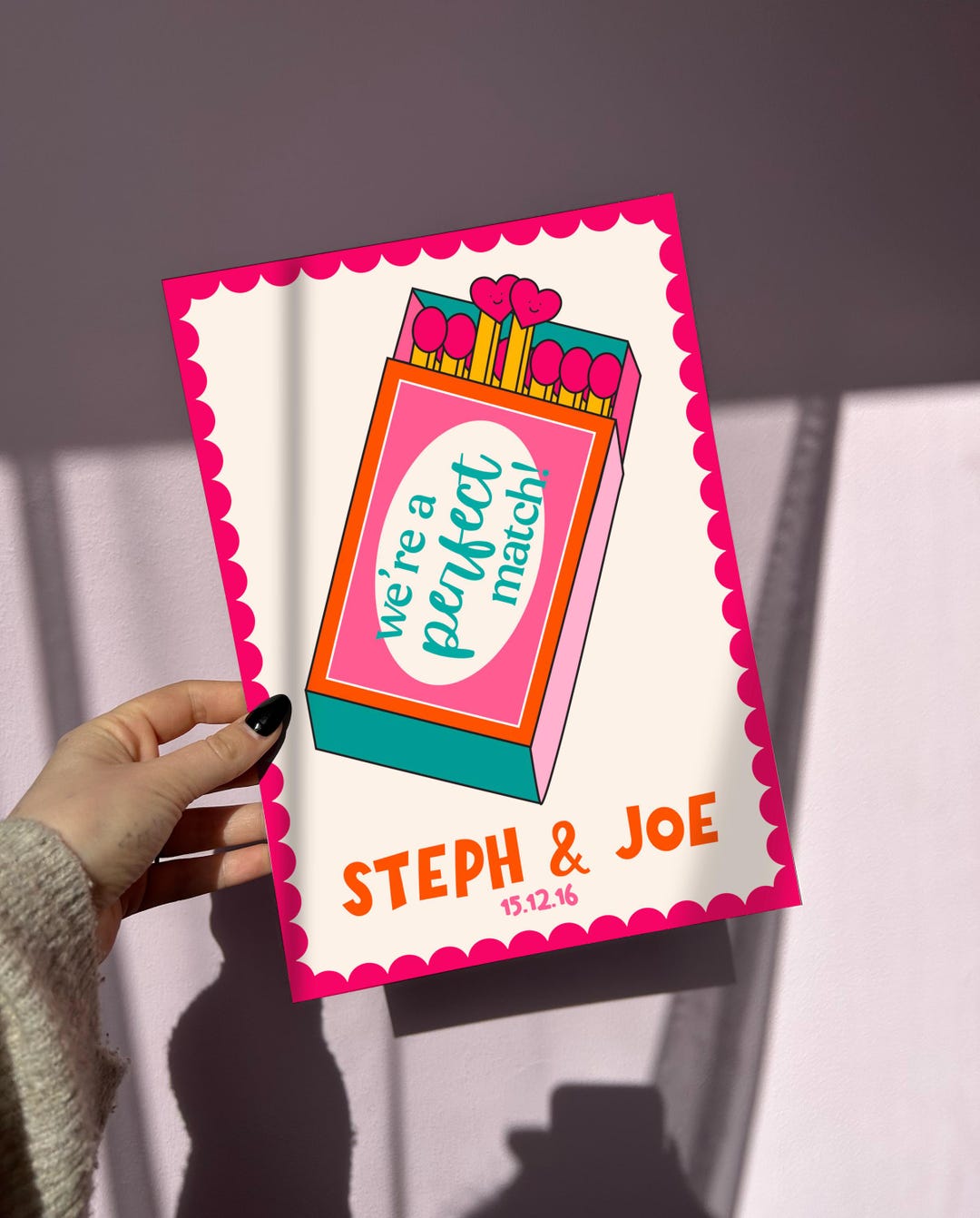 Custom Perfect Match Print – Personalised Couple Gift, Anniversary Wall ...