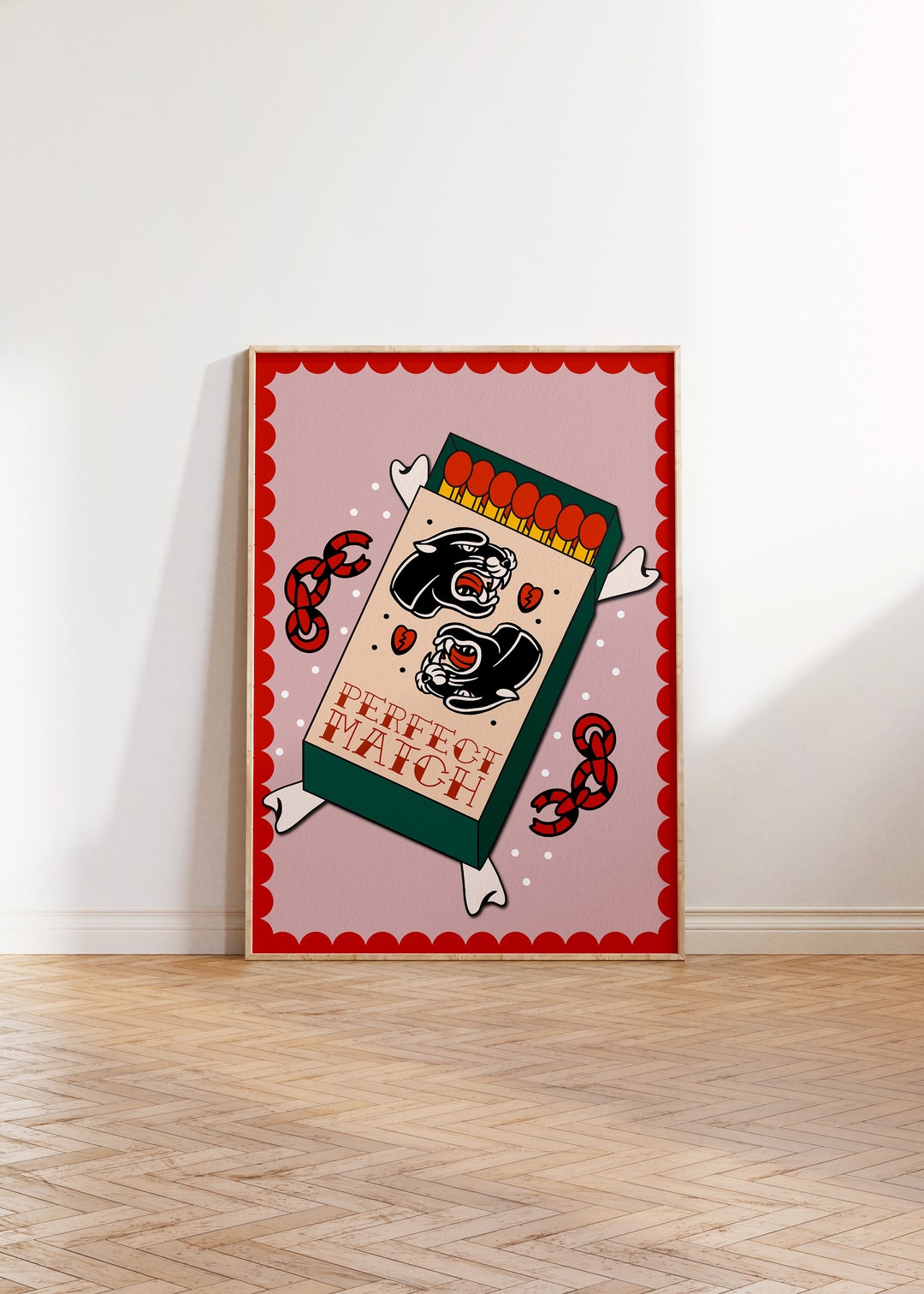 Perfect Match Print | Alternative Couple Valentines Gift for Her | Cute ...