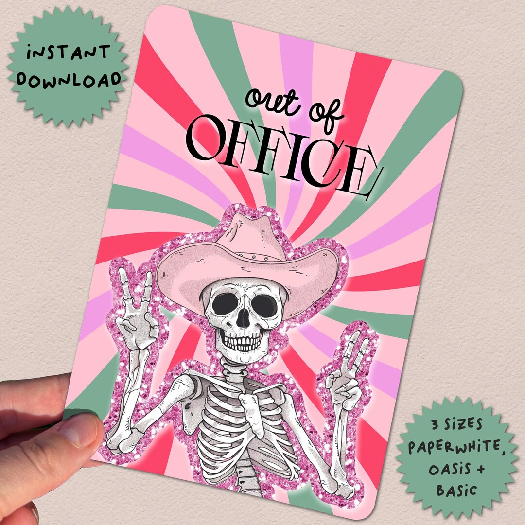 Printable Skeleton Kindle Insert, Pre-sized and Ready to Print, Kindle ...