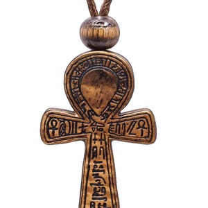 Hand Carved Wood Ankh Necklace, Ankh Symbol, Handmade Egyptian Jewelry ...