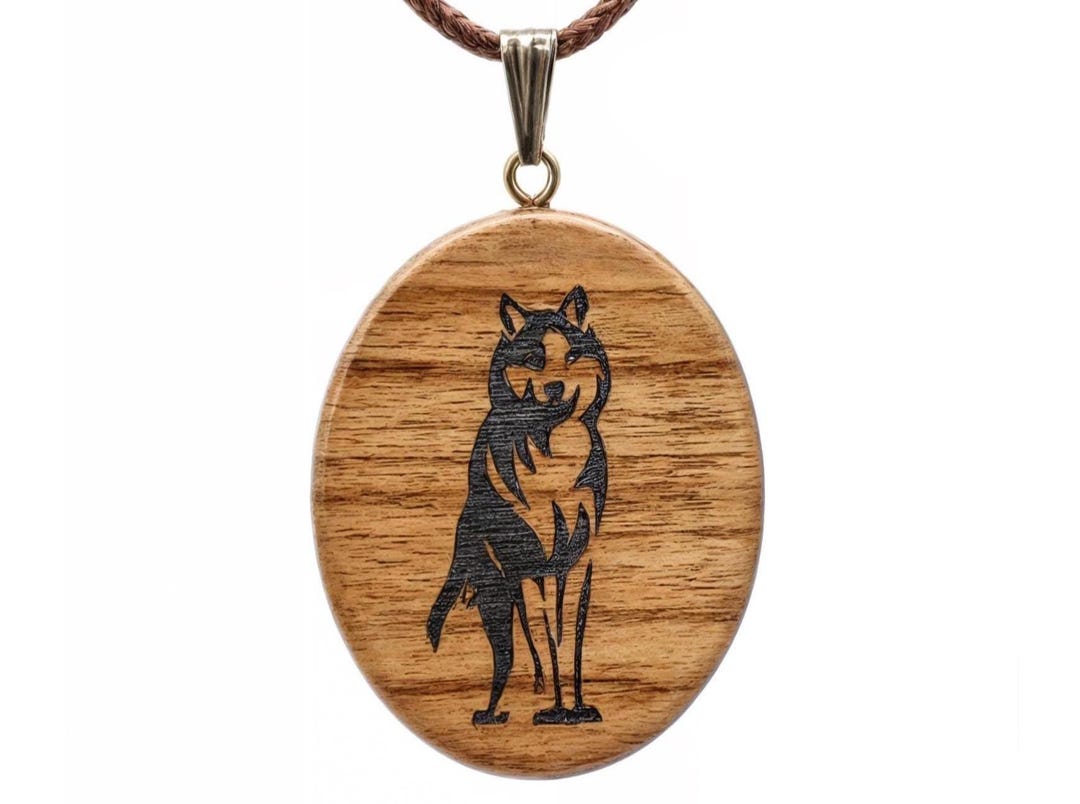 Personalized Wooden Wolf Locket, Handmade Wolf Necklace Pendant, Nature ...