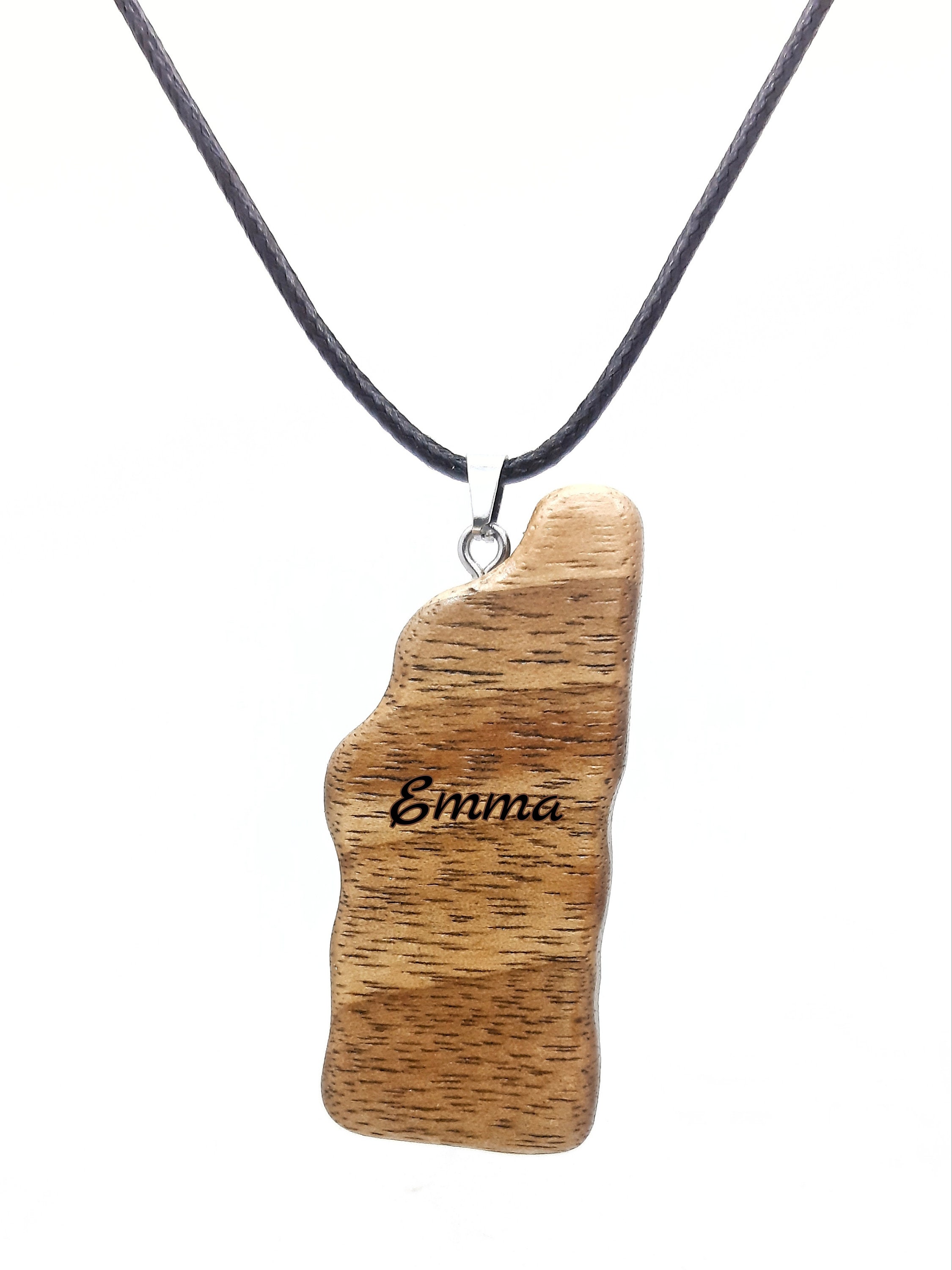 Personalized Carved Wood Statue of Liberty Necklace, Statue of Liberty ...