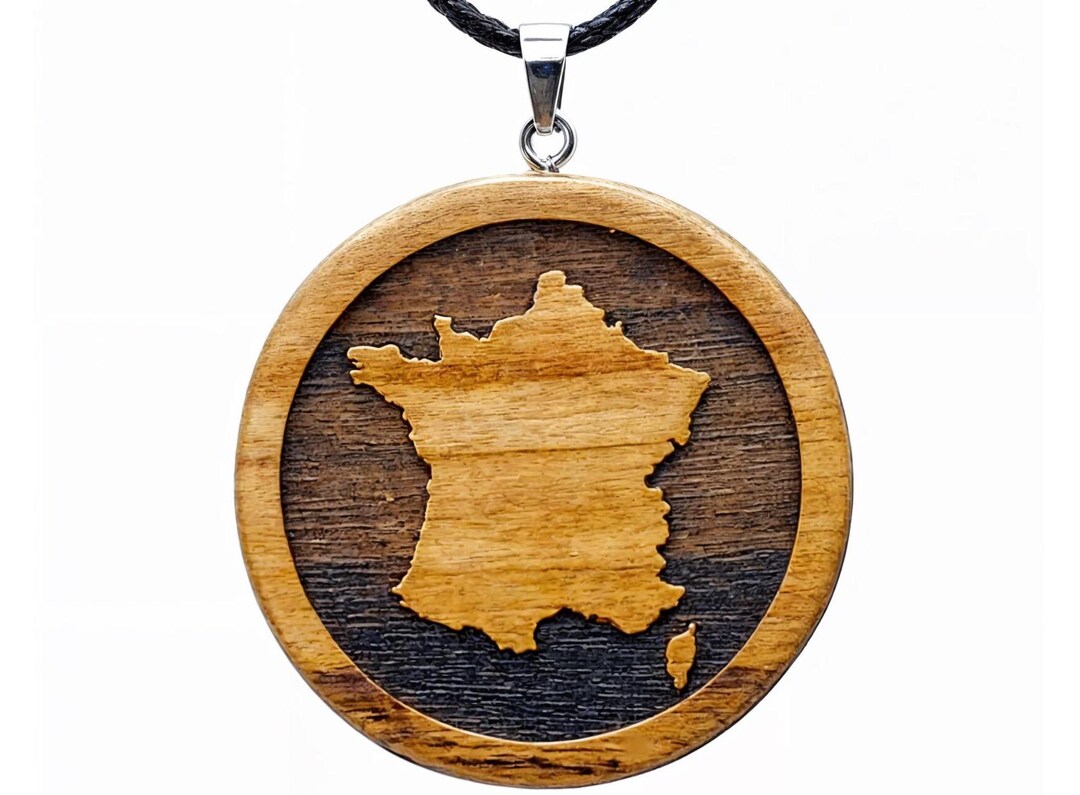 Wooden France Map Necklace, France Map, France Flag, France Country ...