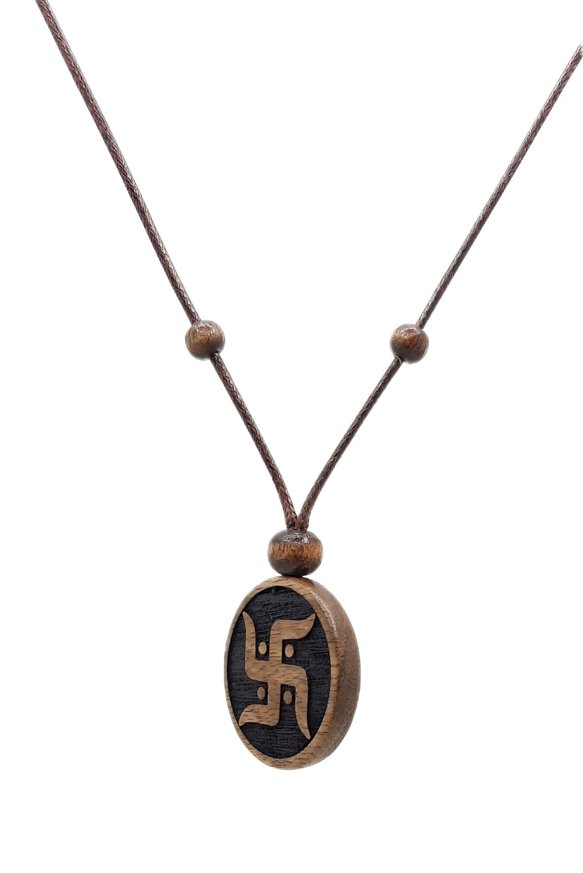Personalized Hindu Swastika Carved Wood Neclace, Swastik, Budism ...