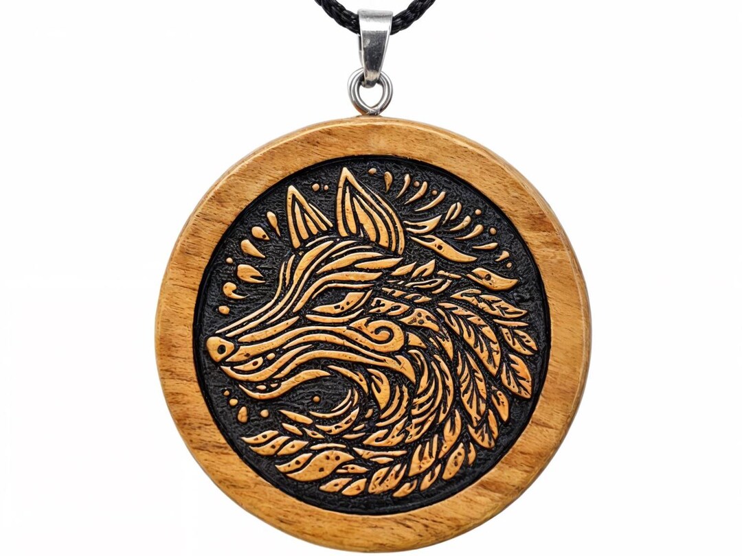 Personalized Wooden Wolf Necklace, Wolf Pendant, Wolf Gifts, Wolf, Wolf ...