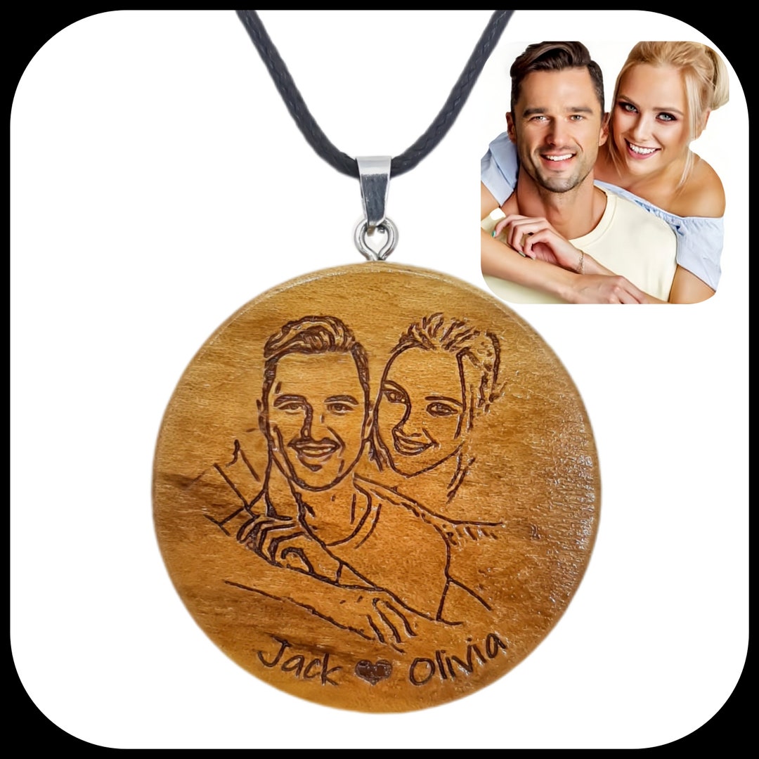 Personalized Photo Engraved Necklace, Picture Necklace, Photo Necklace ...