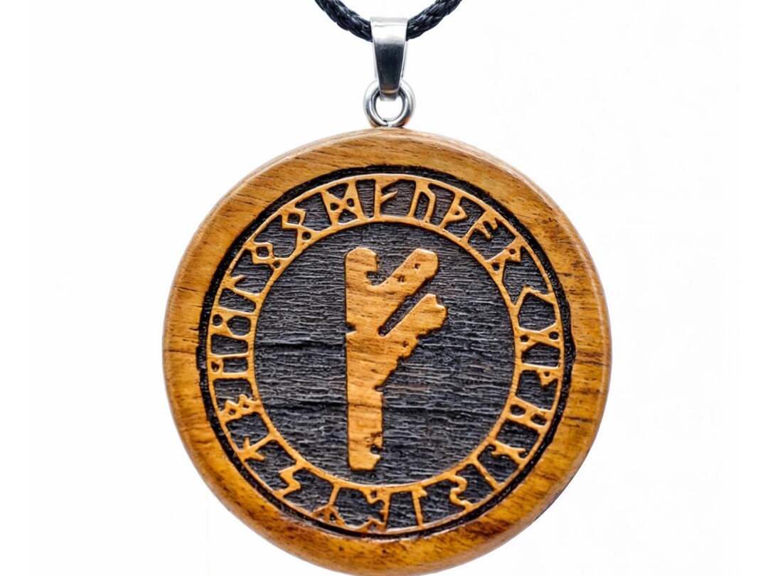 Wooden Viking Runes Necklace, Runes Necklace, Runes Pendant, Runes ...