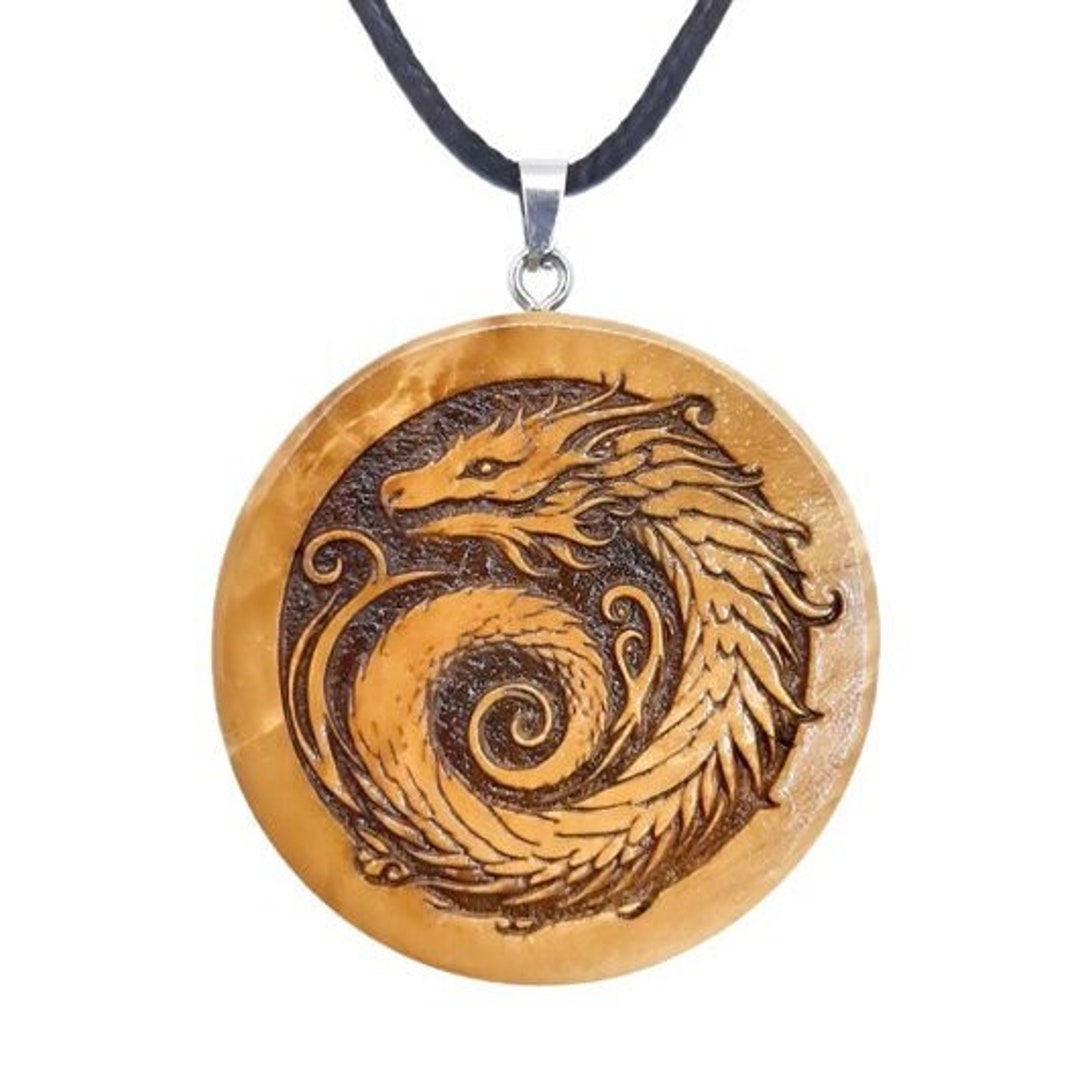 Personalized Wooden Dragon Necklace, Dragon Pendant, Dragon Gifts ...