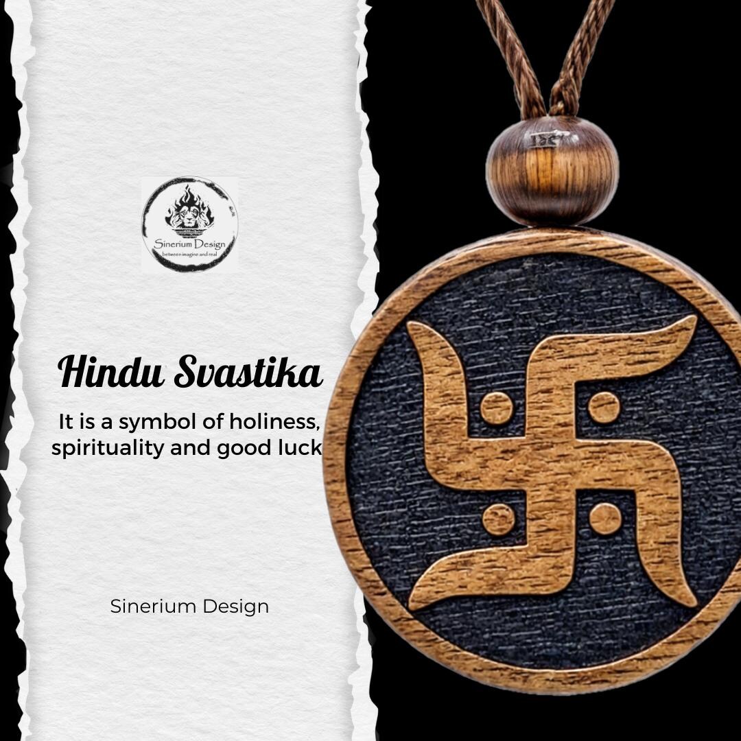 Buy Wooden Hindu Swastik Neclace, Swastik Pendant, Budism, Hinduism ...