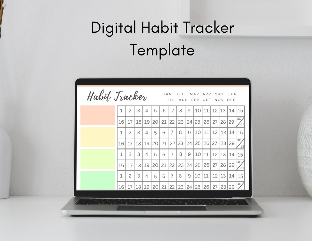 Digital Habit Tracker Template - Etsy