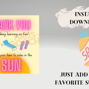 End of School Teacher Gift/ Summer Teacher Gift Tag/best Teacher Gift ...