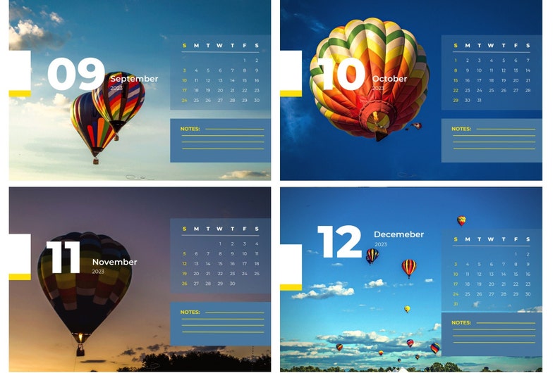 2023 Calendar Photography Hot Air Balloon A4 - Etsy