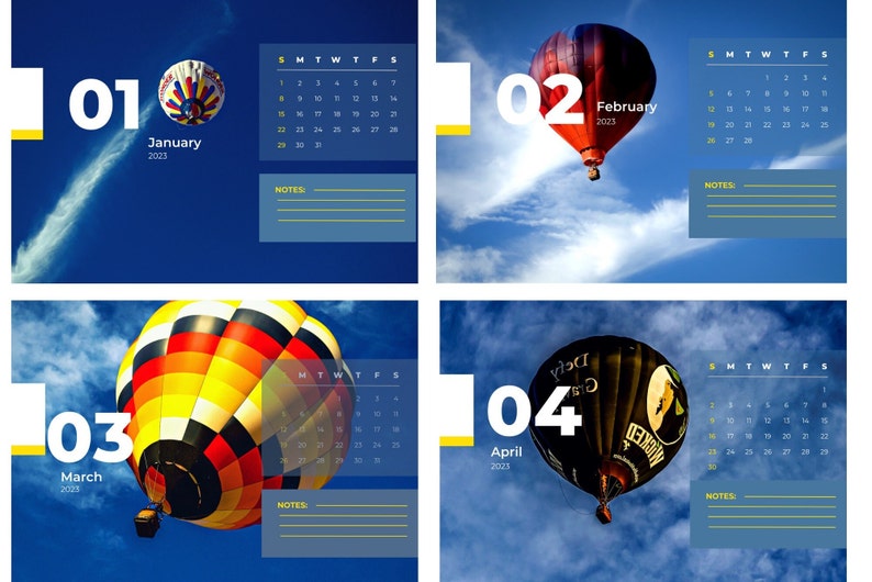2023 Calendar Photography Hot Air Balloon A4 - Etsy