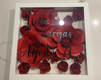 Personalized Butterfly Shadow Box Paper Rose Gift Box - Etsy