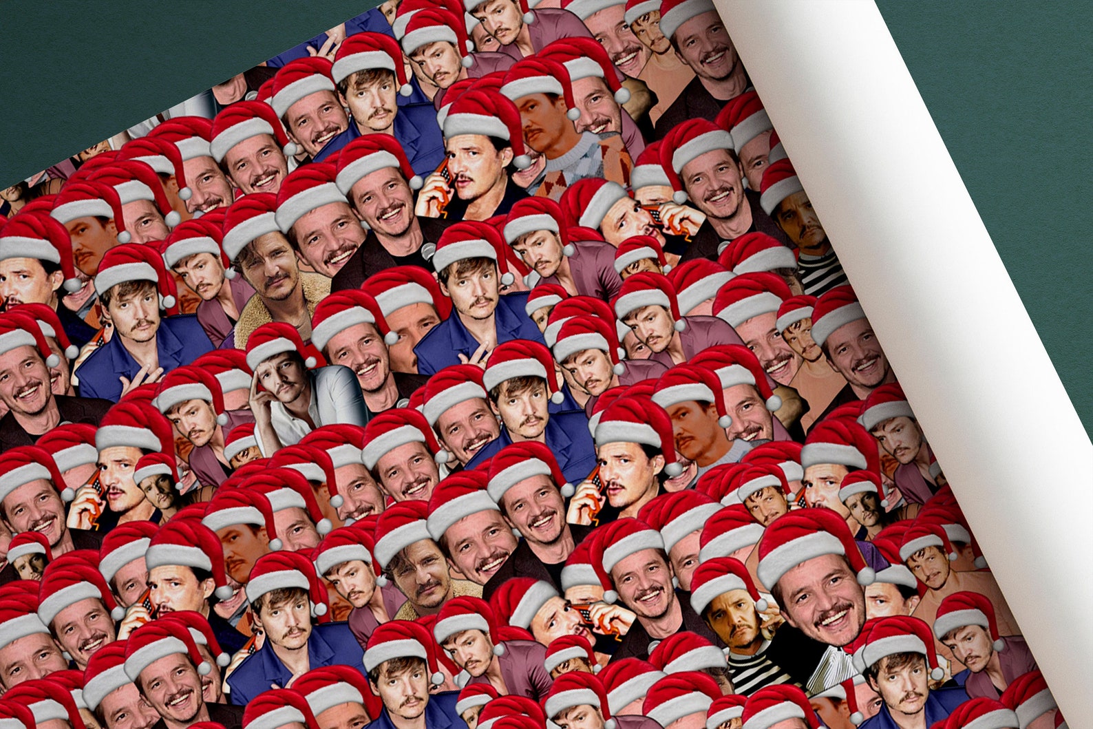 Santa Pedro Pascal Wrapping Paper Christmas Wrapping Paper - Etsy