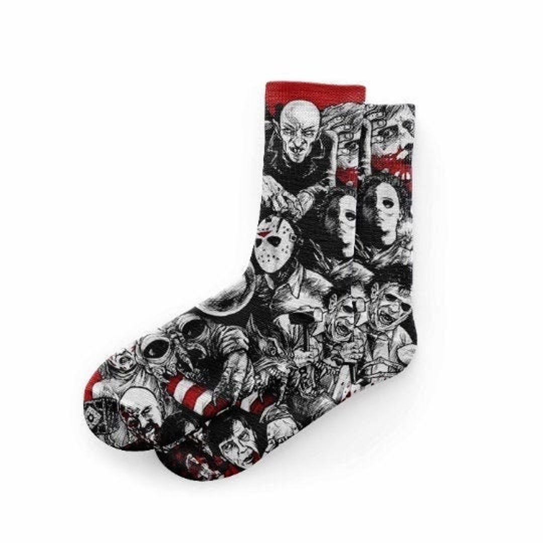 Scary Movie Socks Red Halloween Socks - Etsy