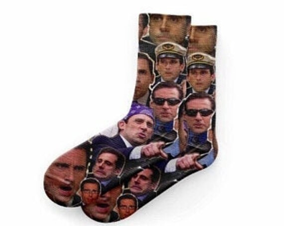 The Office Michael Scott Collage Socks - Etsy