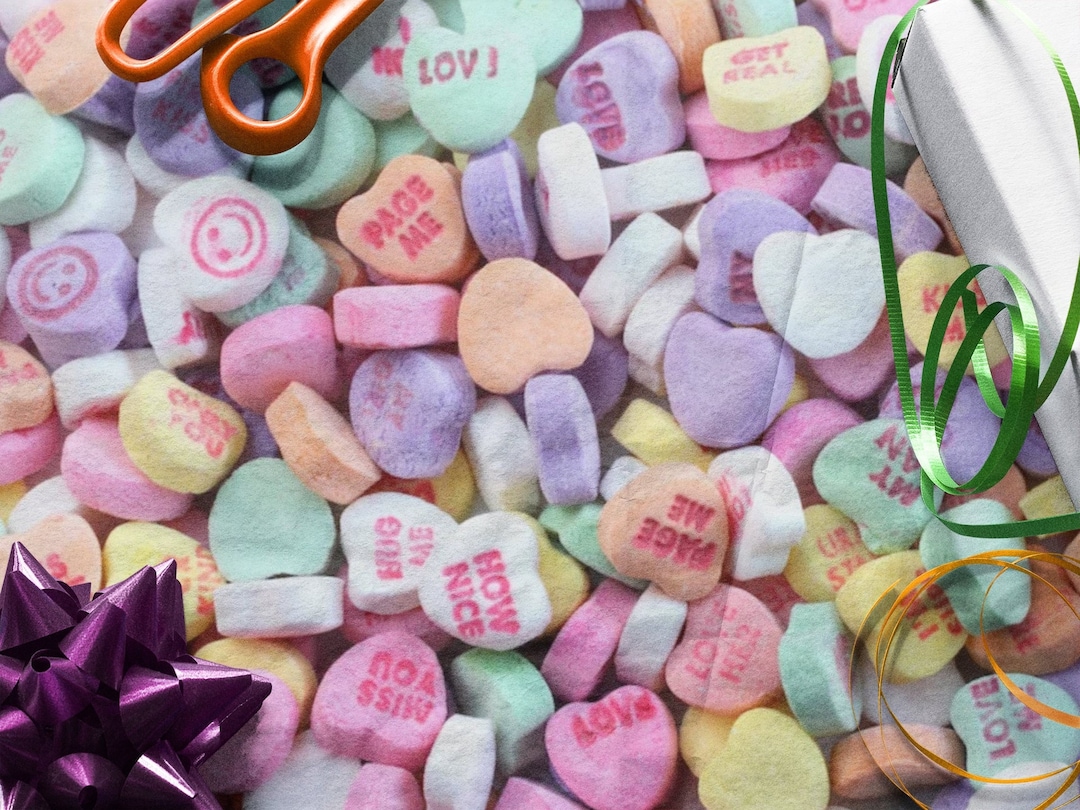 Valentine's Day Wrapping Paper Sweetheart Candy Gift Wrap - Etsy