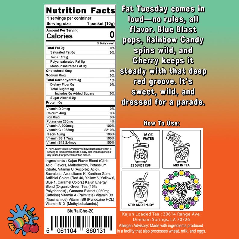 Kajun Loaded Tea 5-pack - Fat Tuesday, Mardi Gras Flavors - Etsy Hong Kong