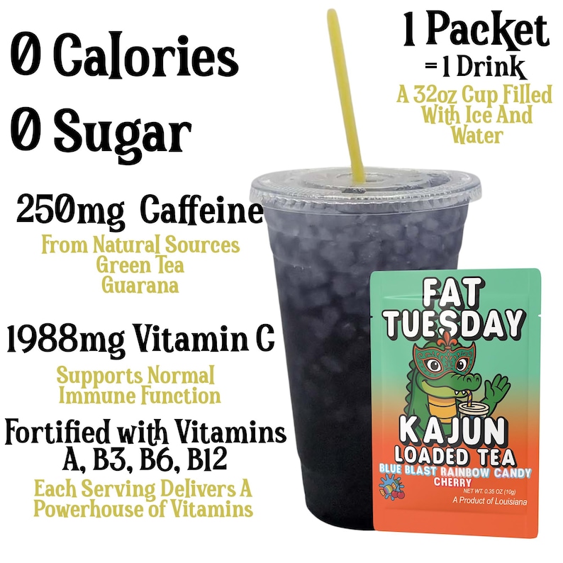 Kajun Loaded Tea 5-pack - Fat Tuesday, Mardi Gras Flavors - Etsy Hong Kong
